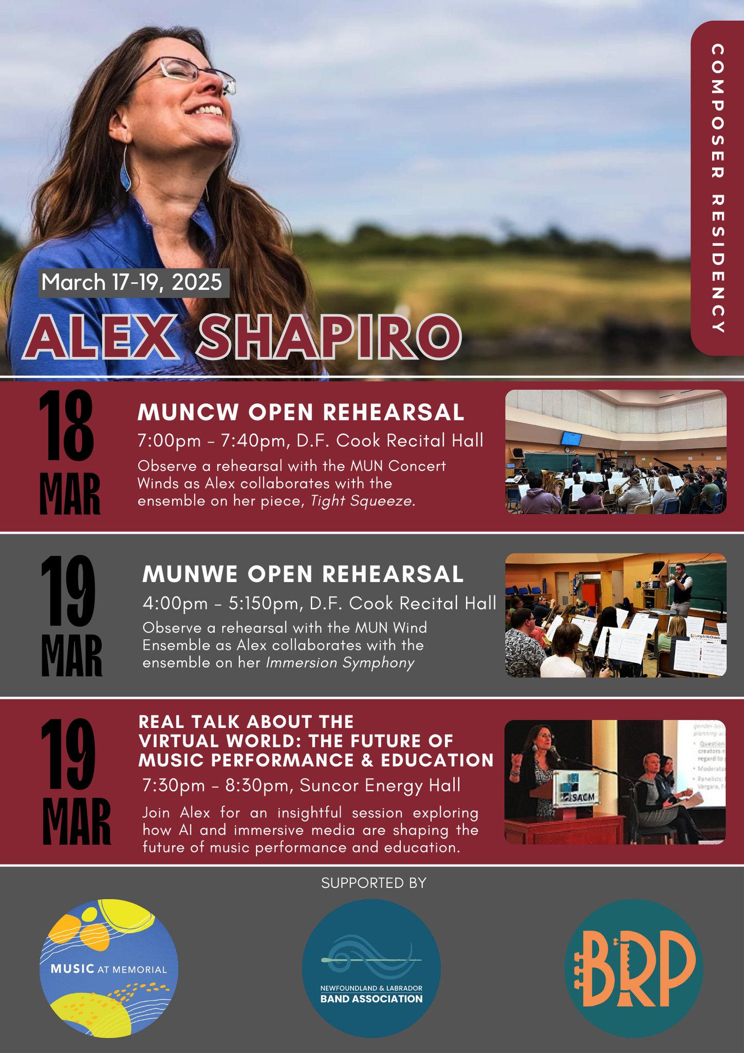 MUN Wind Ensemble Open Rehearsal with guest composer Alex Shapiro | School of Music | Memorial ...